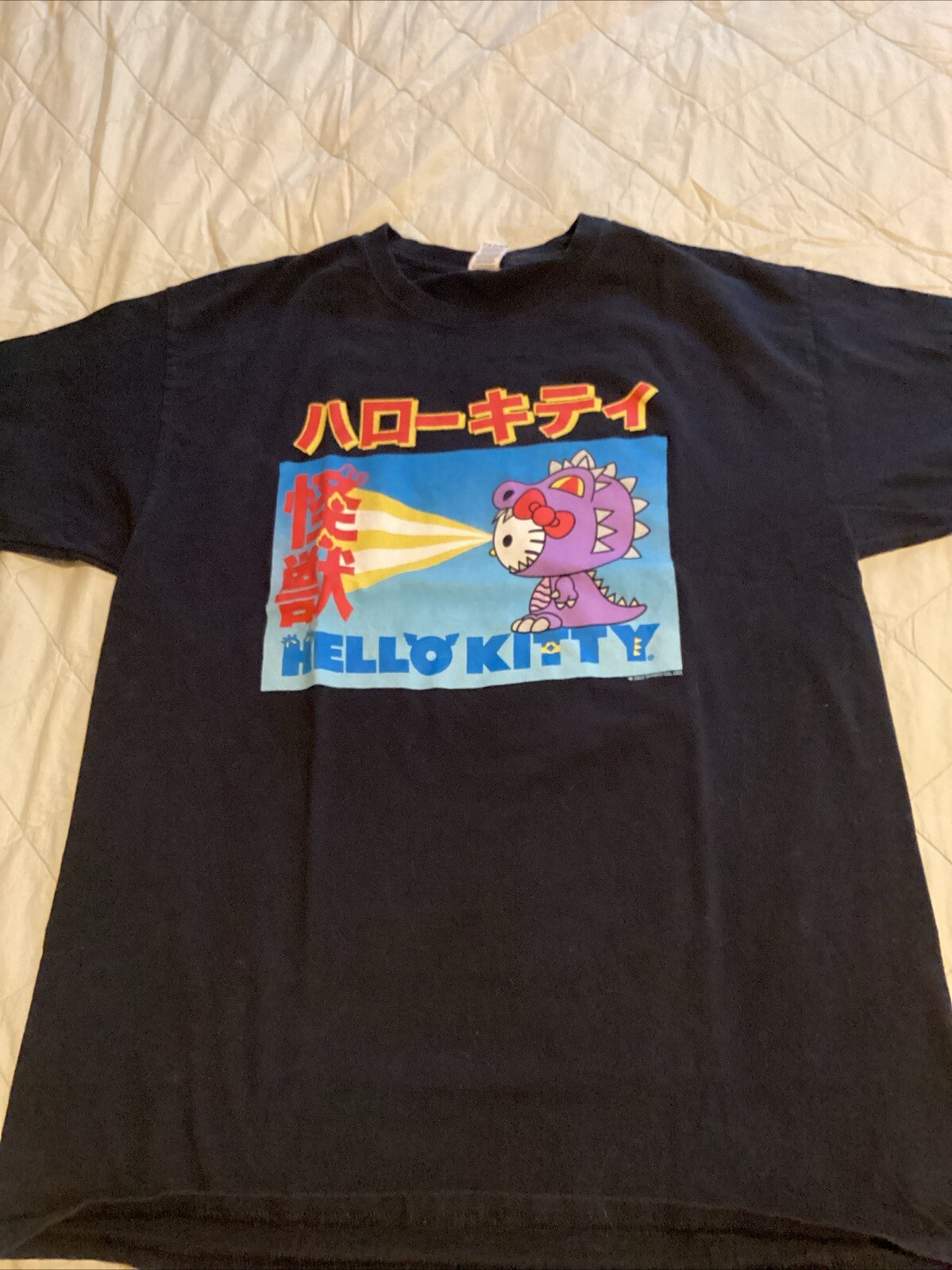 Sanrio Hello Kitty Kawaii Kaiju Godzilla T-shirt Larg… - Gem