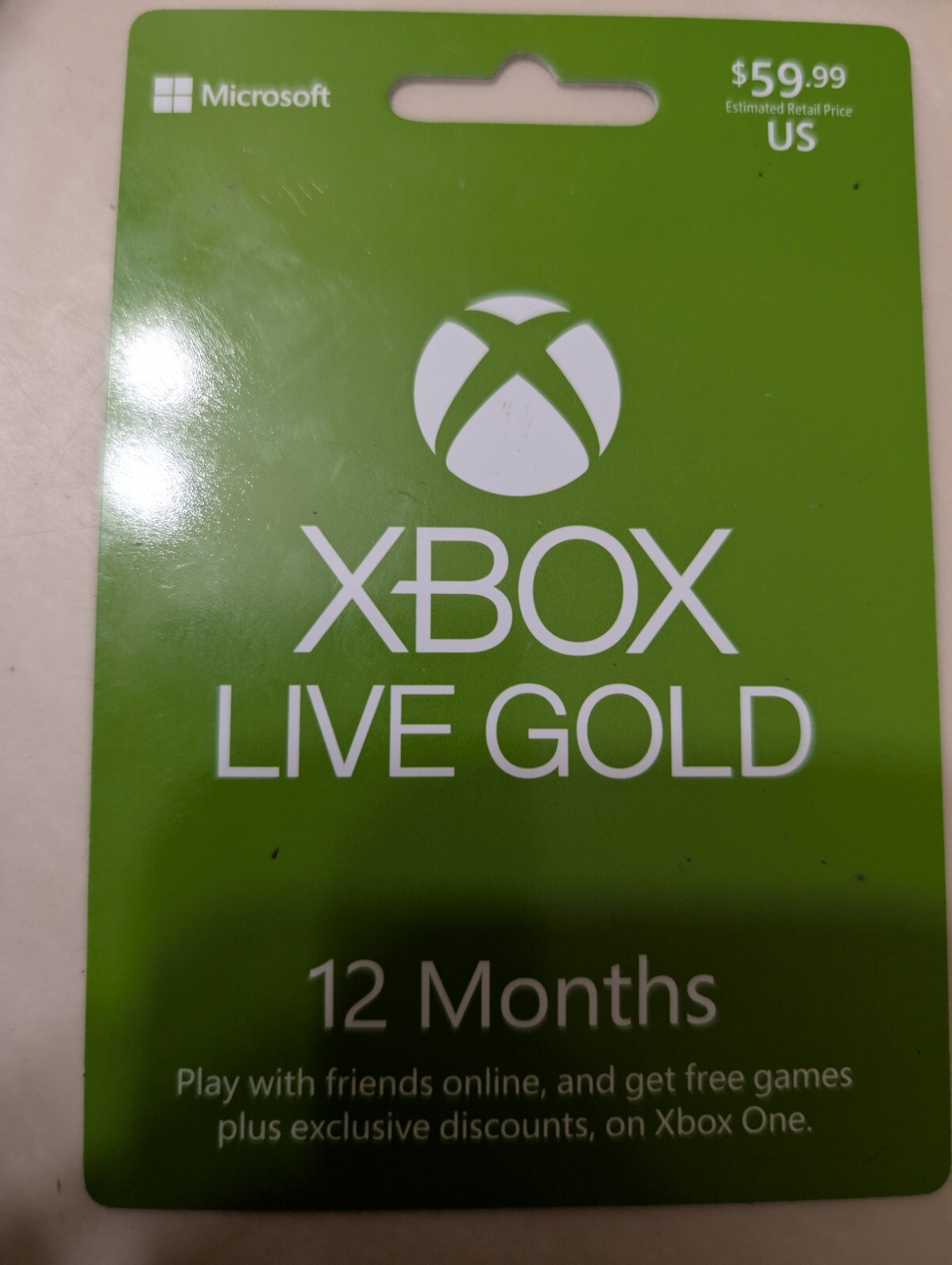 Microsoft Xbox Live 12 Month Gold Membership Card - Digital Code