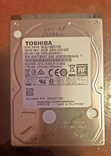 Toshiba MQ01ABD100 1000GB / 1TB Internal 5400 RPM 2.5" Hard Drive ...