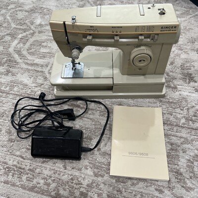 Vintage Singer Merritt 9608 Sewing Machine W/ Manual Tested WORKS Made ...