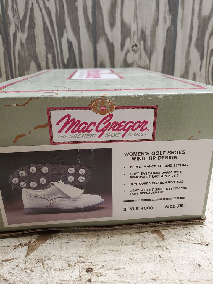Women's Size 7M MacGregor Golf Shoes Wing Tip Design White Style 4000 ...