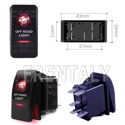 ROCKER SWITCH LED SIDE LIGHTS ON/OFF ATV UTV OFF-ROAD PICKUP RED ...