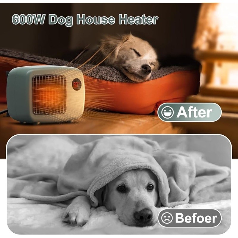 Outdoor Pet Heater Adjustable 300W 600W Safe Design Fast Heating Dog ...