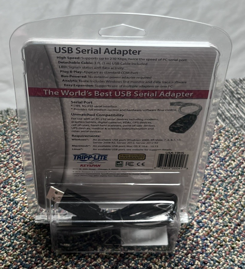 USA-19HS KEYSPAN USB to Serial Adapter RS232 High Speed to DB9 RS232 W ...