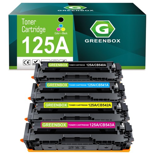 125A Toner Caartridges Set (4-Pack, K/C/Y/M) Replacement for HP 125A ...