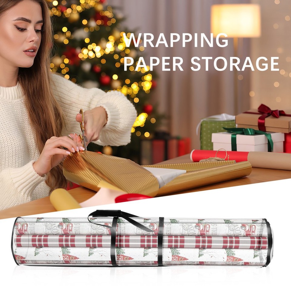 2 Pcs Wrapping Paper Roll Holder Multi-functional Door Hanging Bag ...