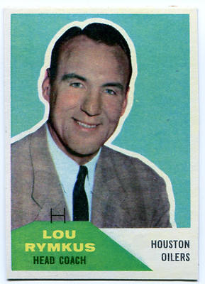 1960 Fleer LOU RYMKUS #80 Houston Oilers Rare Error FRAN CURCI RC #11 ...