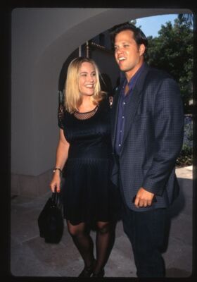 1997 RICK PETERS & WIFE Candid Original 35mm Slide Transparency ACTOR ...