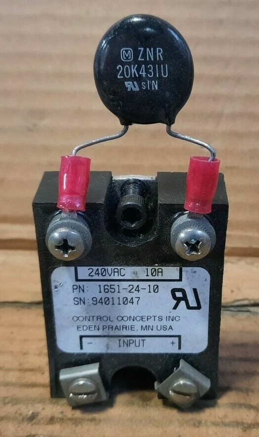 CONTROL CONCEPTS INC. #1651-24-10 SOLID STATE RELAY (240VAC, 10A) E100 ...