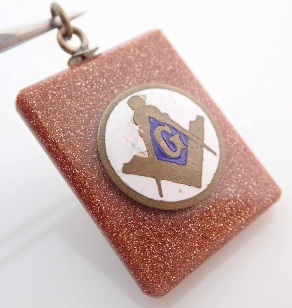 Antique Enamel Masonic Fraternity Sandstone Goldstone Pocket Watch ...