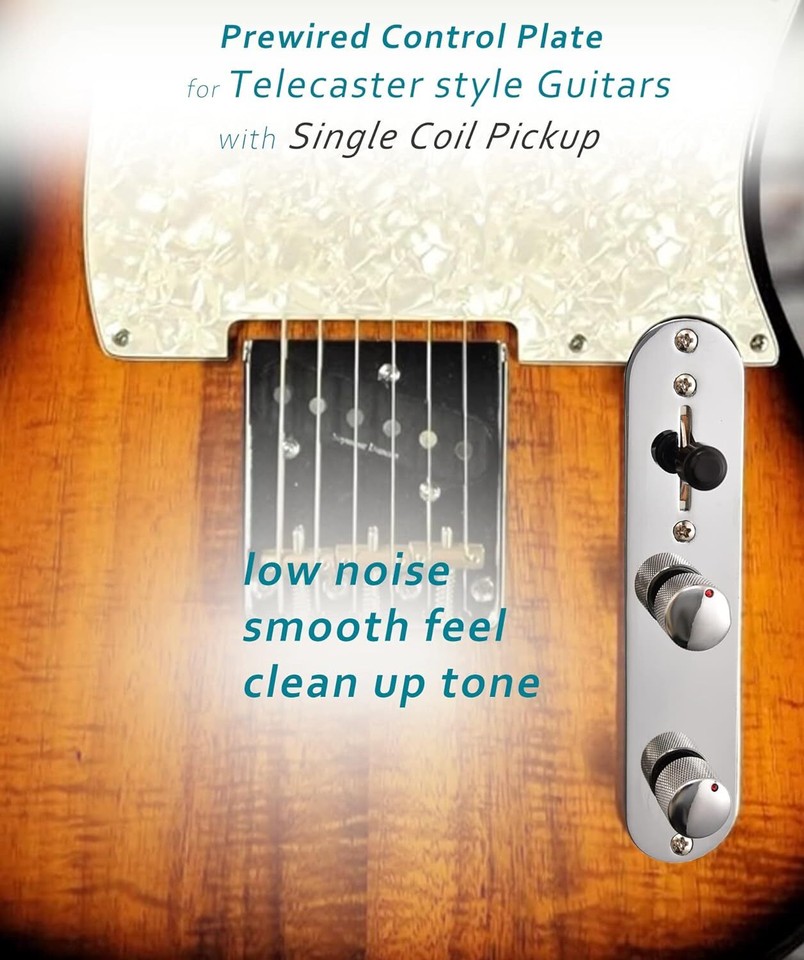 Prewired Loaded Guitar Control Plate 500K 3 Way Switch Knob for Tele ...