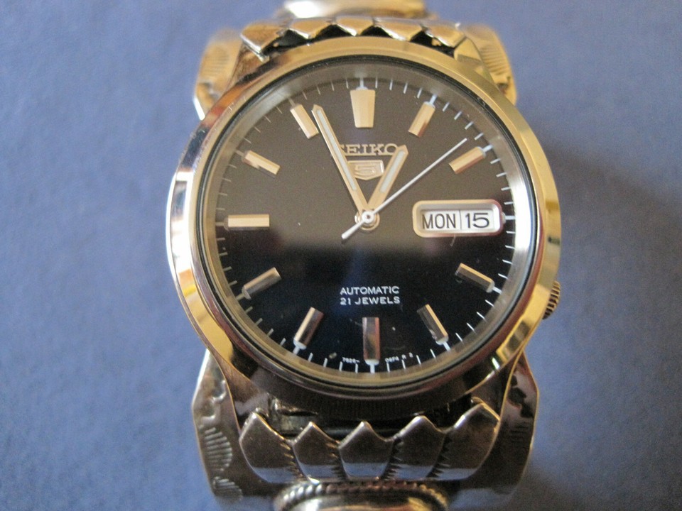 H377 unisex sterling silver & s.steel SEIKO 21jewel automatic watch | eBay