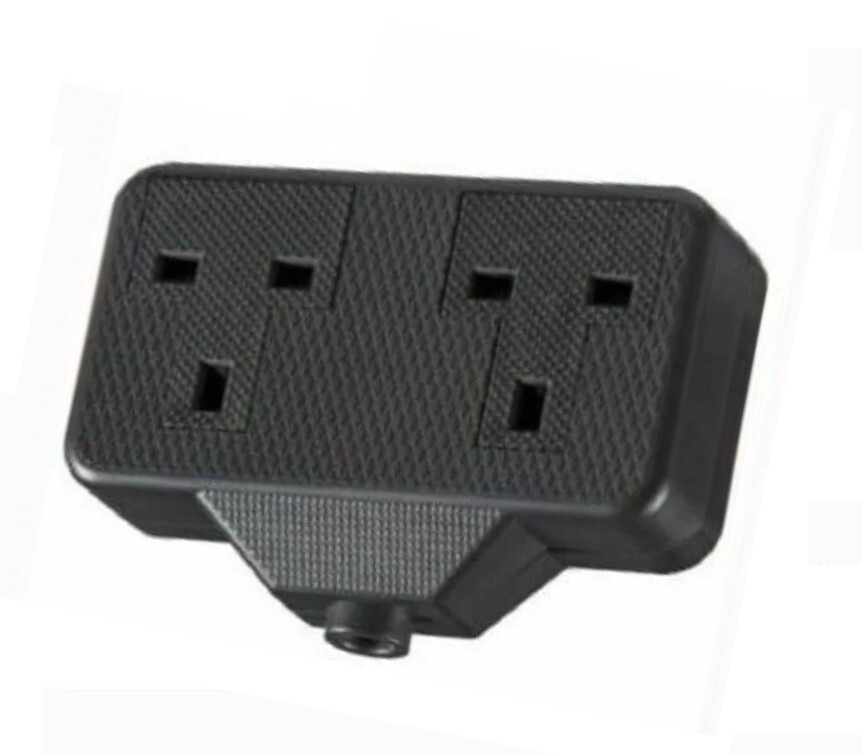 13A Socket Two Way High Impact Rubber Plug Mains Power Switch-2 Gang uk ...