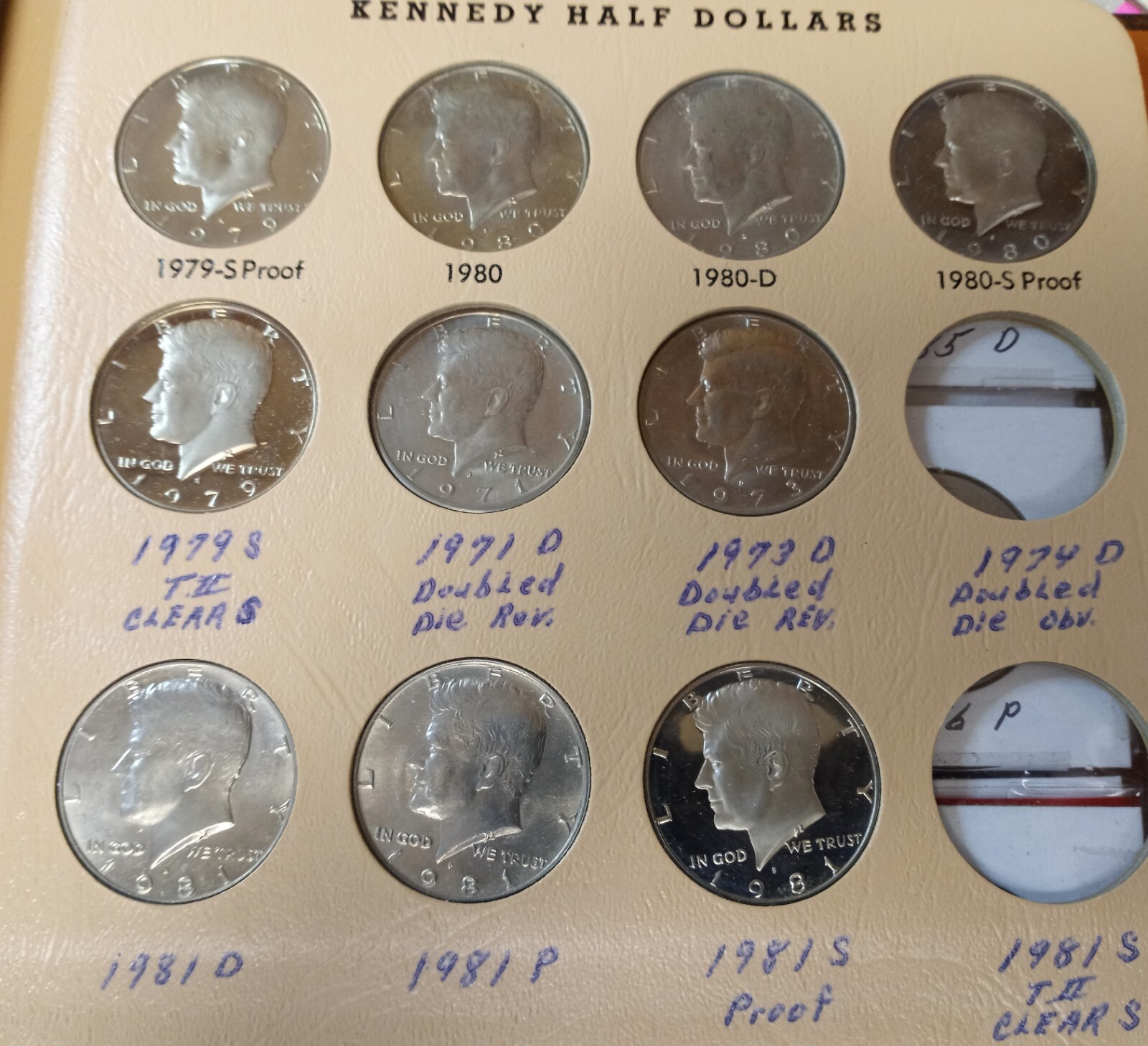 Dansco Kennedy Half Dollar Album - 85 Total Coins - Business & Proofs ...