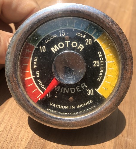 Motor Minder Vacuum Gauge Stewart Warner Vintage 1950s 1960s | eBay