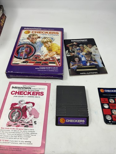 1979 Checkers Video Game Intellivision Mattel Electronics Cartridge Box ...