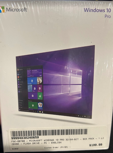 Microsoft Windows 10 Pro Retail License 32/64 Bit Flash Drive (FQC ...