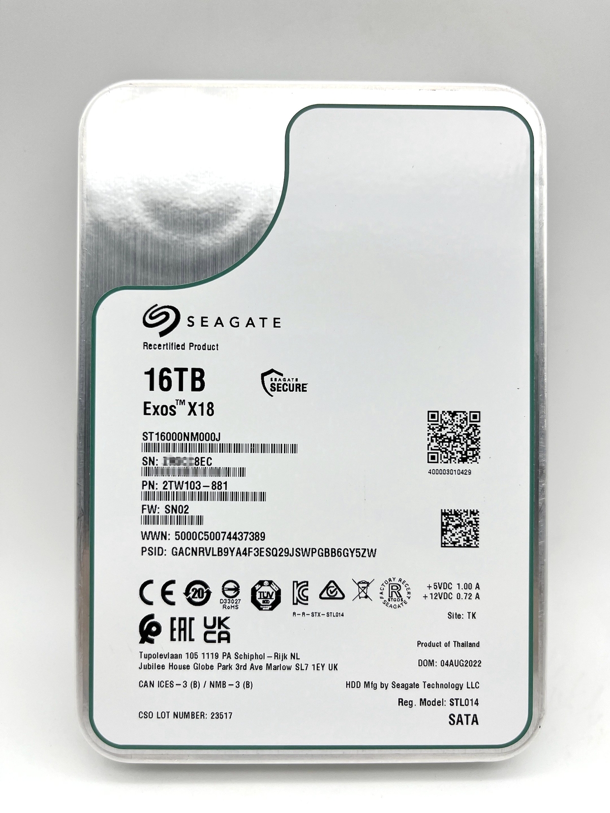 ST16000NM000J Seagate 16TB Exos X18 16TB 3.5 256M Enterprise SATA Hard ...