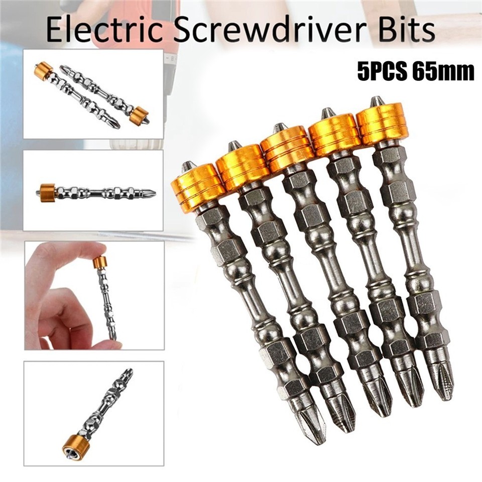 5pcs Magnetic Screwdriver PH2 Alloy-Steel Double Head Cross Drill Bits ...