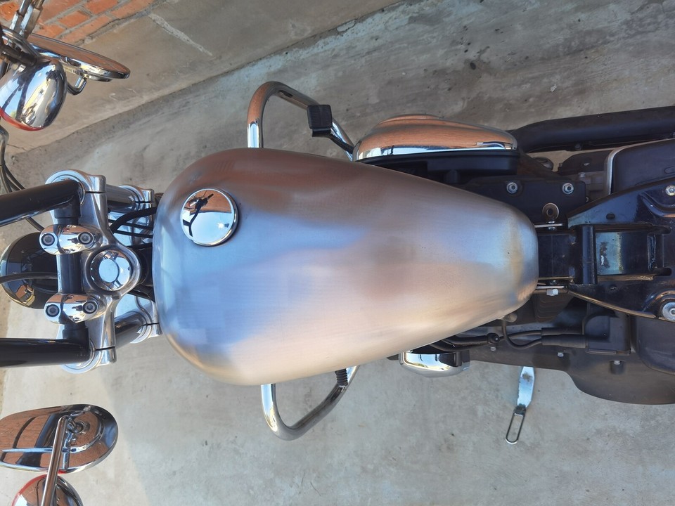 14L Silver Motorcycle Petrol Gas Fuel Tank For HARLEY DYNA 1999-2003 ...