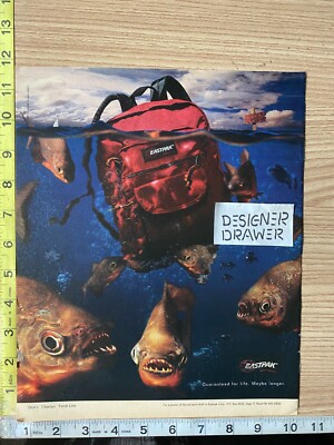 Eastpak Backpacks 1996 Vintage Print Advertisement: Piranha Fish | eBay