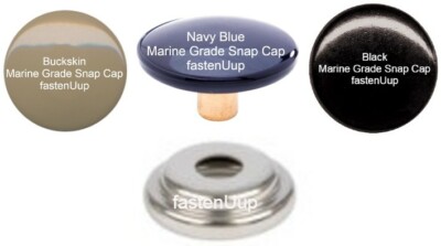 DOT* NAVY BUCKSKIN BLACK or WHITE Enamel Snap Fasteners Cap & Socket ...