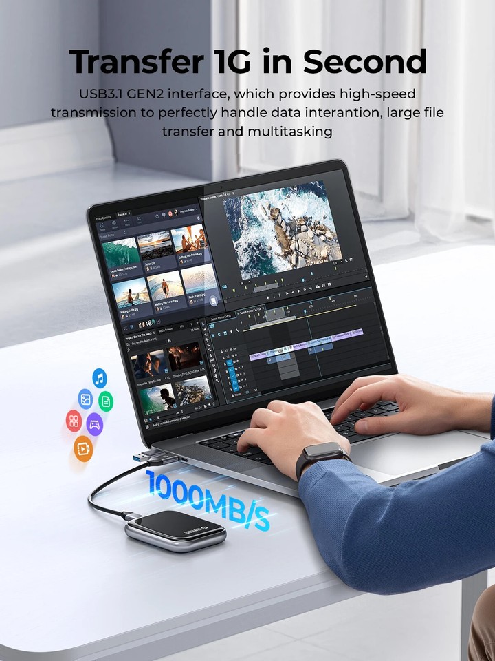 ORICO 2TB Portable SSD 2000MB/s External Solid State Drive USB 3.2 Gen2 PSSD US | eBay