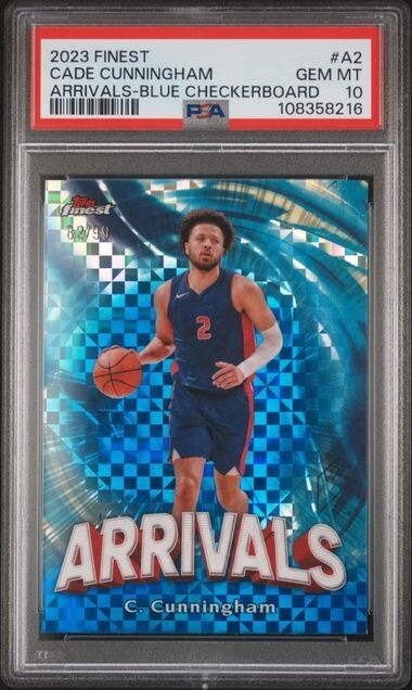 Cade Cunningham /99 Topps Arrivals Blue Checkerboard Refractor PSA 10 ...