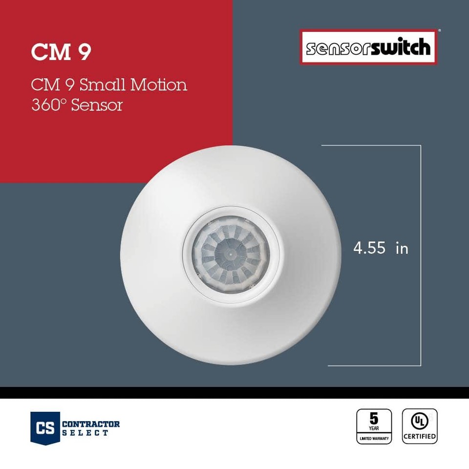Sensor Switch CM 9 Contractor Select Ceiling Mount Occupancy Sensor, 12 ...