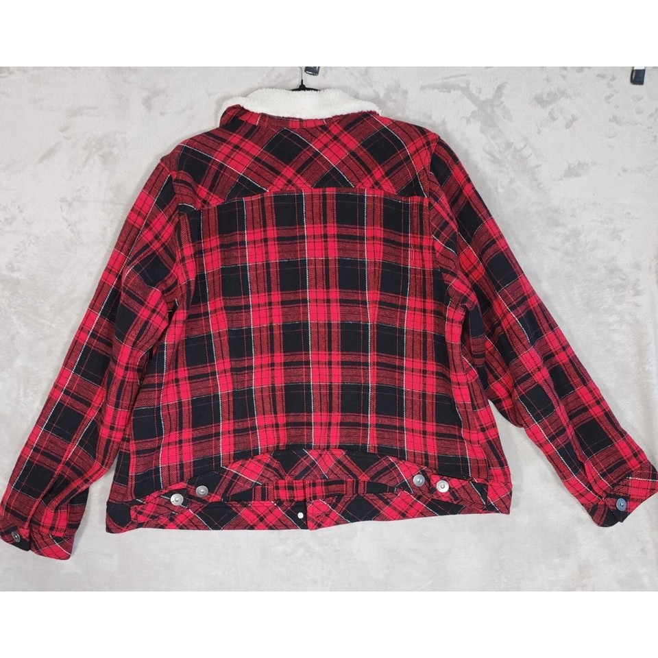 Torrid Jacket Women's Size 2 Plaid Red Heavy Flannel Button Down ...