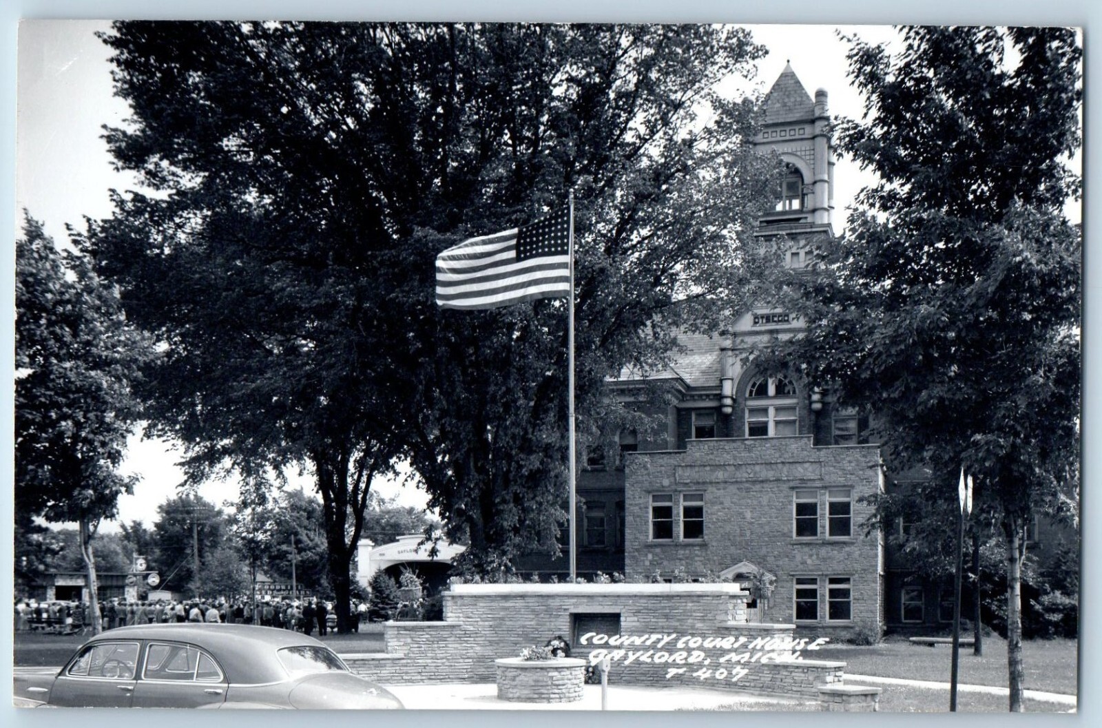 Gaylord Michigan MI Postcard RPPC Photo Country Court House Building ...