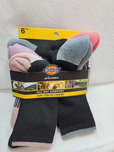 Dickies Women's Dri-tech Moisture Control Crew Socks Multipack Size 6-9 ...