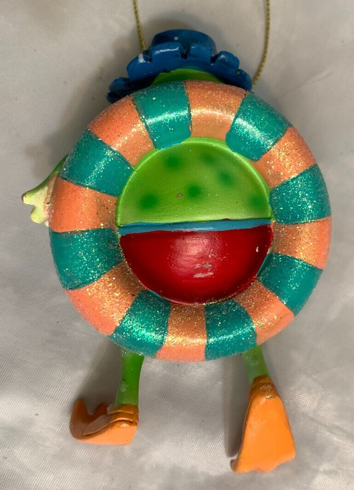Whimsical Multi 5" Sun Bathing Frog in Tube Figurine | eBay