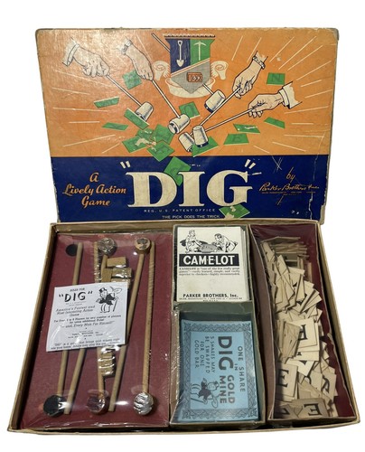 Vintage 1940's DIG Game by Parker Brothers A Lively Action Game With ...