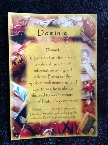 Name sakes postcard - DOMINIC / DOMINICK - meaning of name | eBay