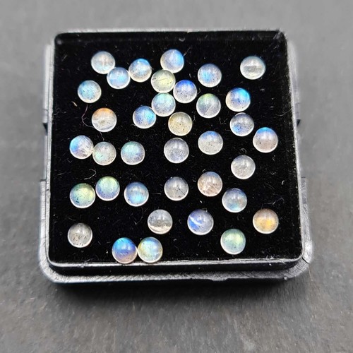 Natural Labradorite Round Multi Fire Cabochon Loose Gemstone Lot 100 ...