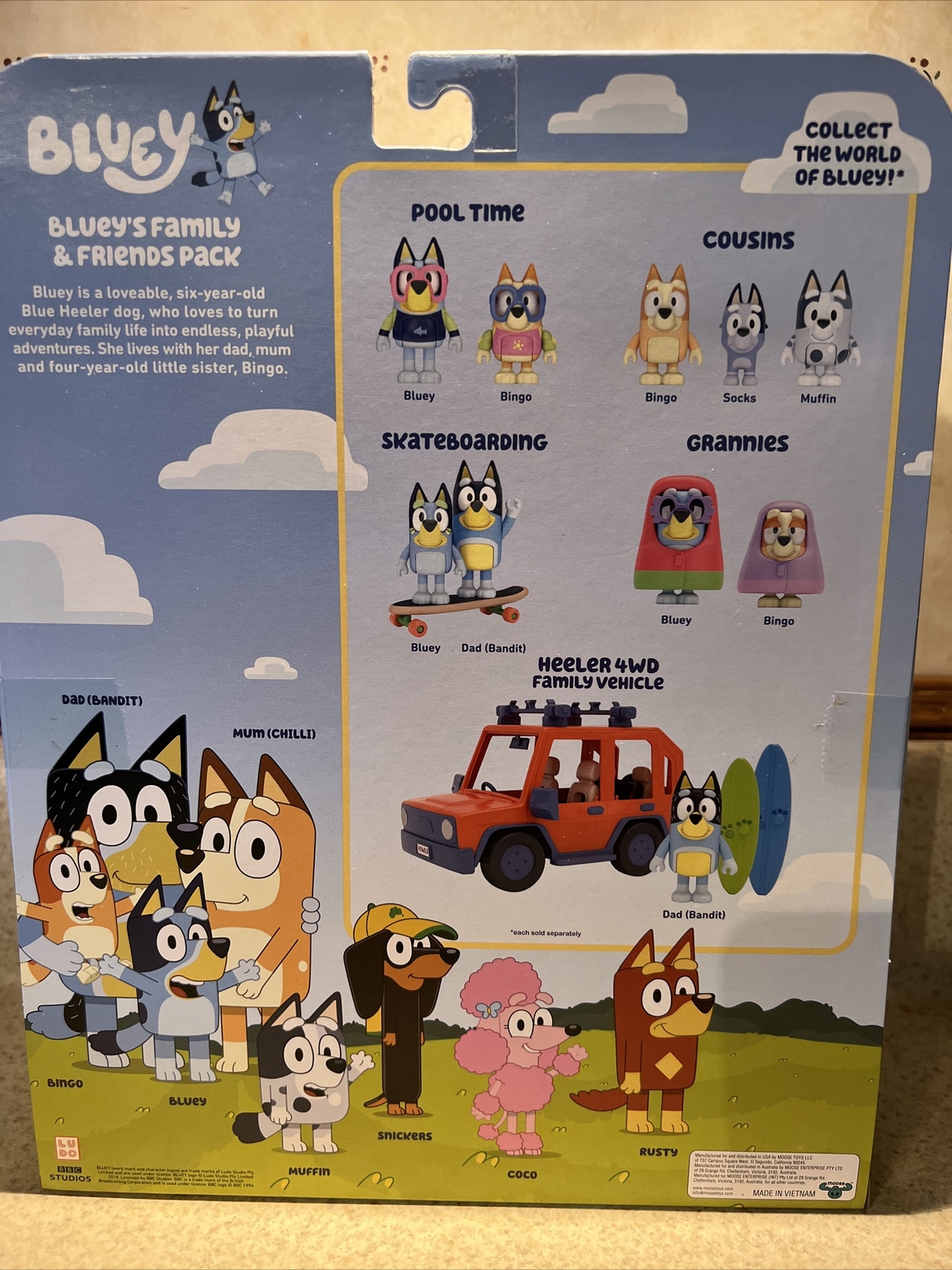 BLUEY FAMILY AND FRIENDS 8 Figure Pack CHILLI BANDIT COCO SNICKERS☁ ...