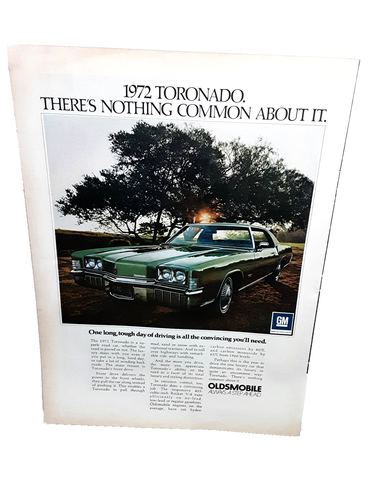 1972 Oldsmobile Toronado Nothing Common Car Print Ad Vintage | eBay