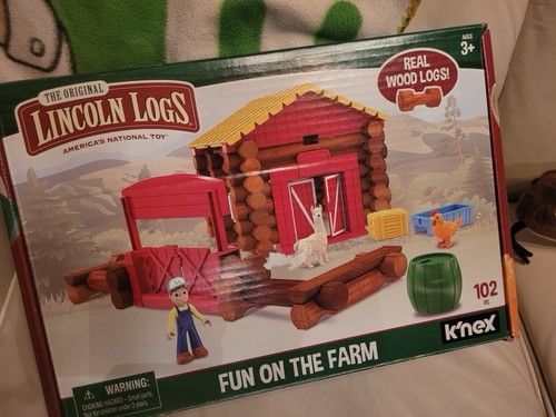 Lincoln Logs Fun On The Farm 102 Pieces Wooden Construction 100% ...