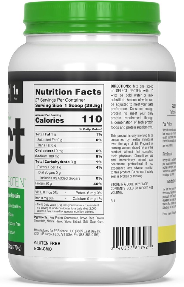 PEScience Select Vegan Plant Based Protein Powder, 27 Servings (Pack of ...