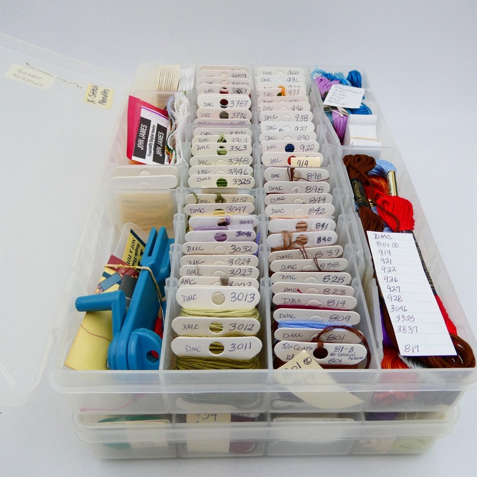 2 Boxes Of DMC Embroidery Floss Plastic Storage Boxes 116 on Cards ...
