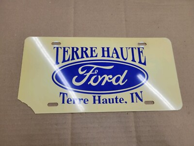 Terre Haute Ford Indiana IN Car Dealership Dealer License Plate Tag ...