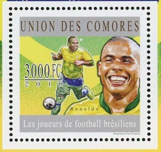 Soccer Players Stamp Pele Ronaldo Roberto Carlos Souvenir Brazil Sheet ...