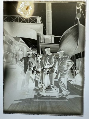 Vintage Railroad Rail Car Ferry W 3 Men 1920s Negative - 5"x7" See ...