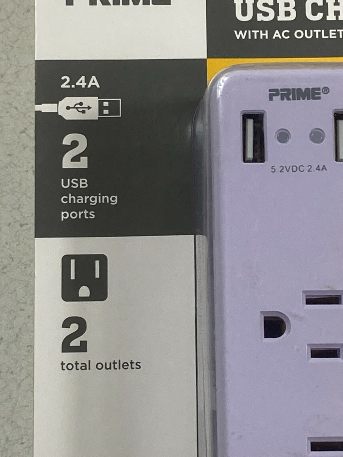 Prime Line High Speed 2.4A USB Charger w/Two 120 Volt AC Outlets! | eBay
