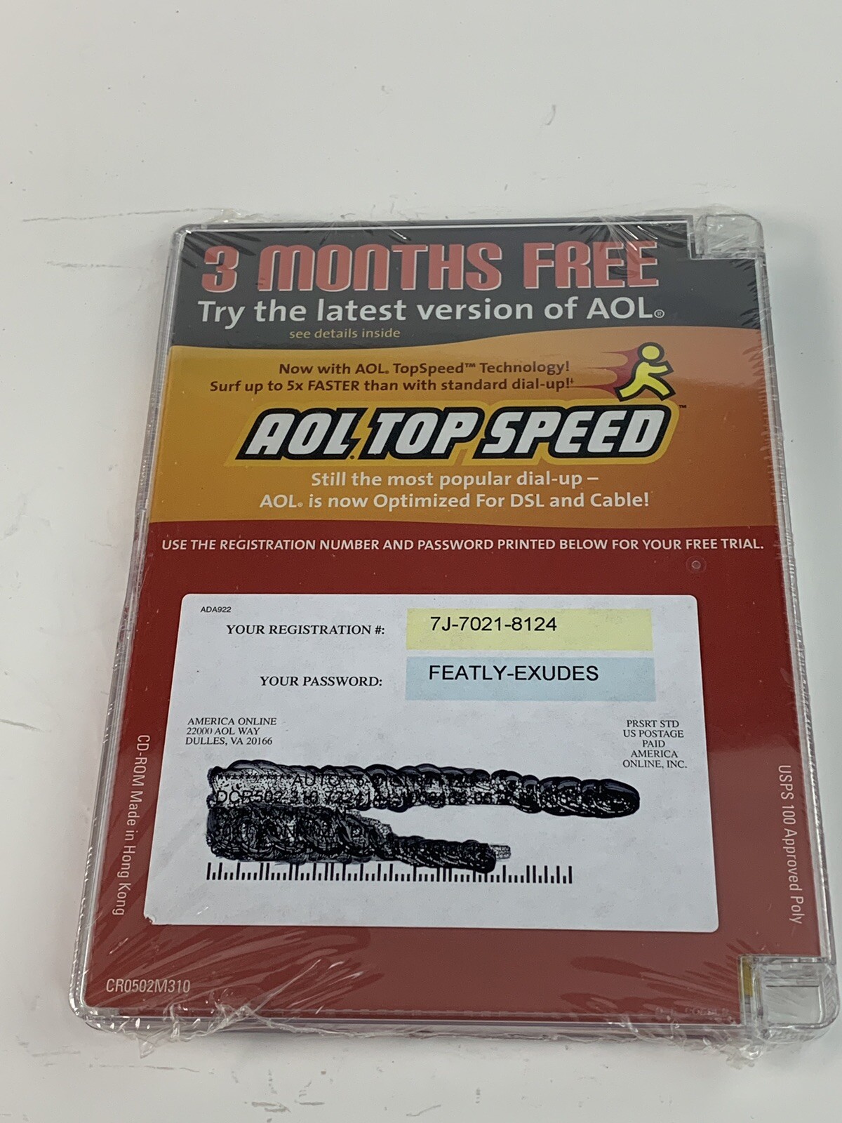 New AOL Disc CD Case, Collectible 3 Mo The Free Top Speed | eBay