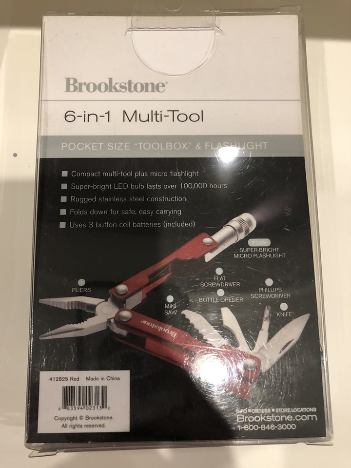 New In Box Brookstone 6-in-1 Multi Tool Red | eBay