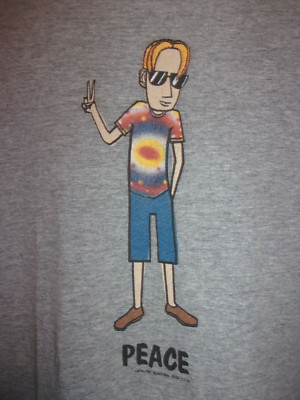 PEACE DUDE gray 2XL T Shirt Hippie 60s Cheech 420 Rap Festival Tour ...