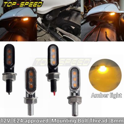 8mm E24 12V LED Bulb Turn Signal Lamp Indicator Light For Street Glide ...