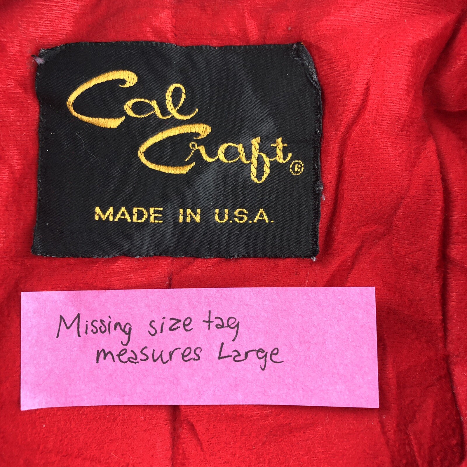 Vintage Cal Craft Lined Bomber Work Jacket Mens Large… - Gem